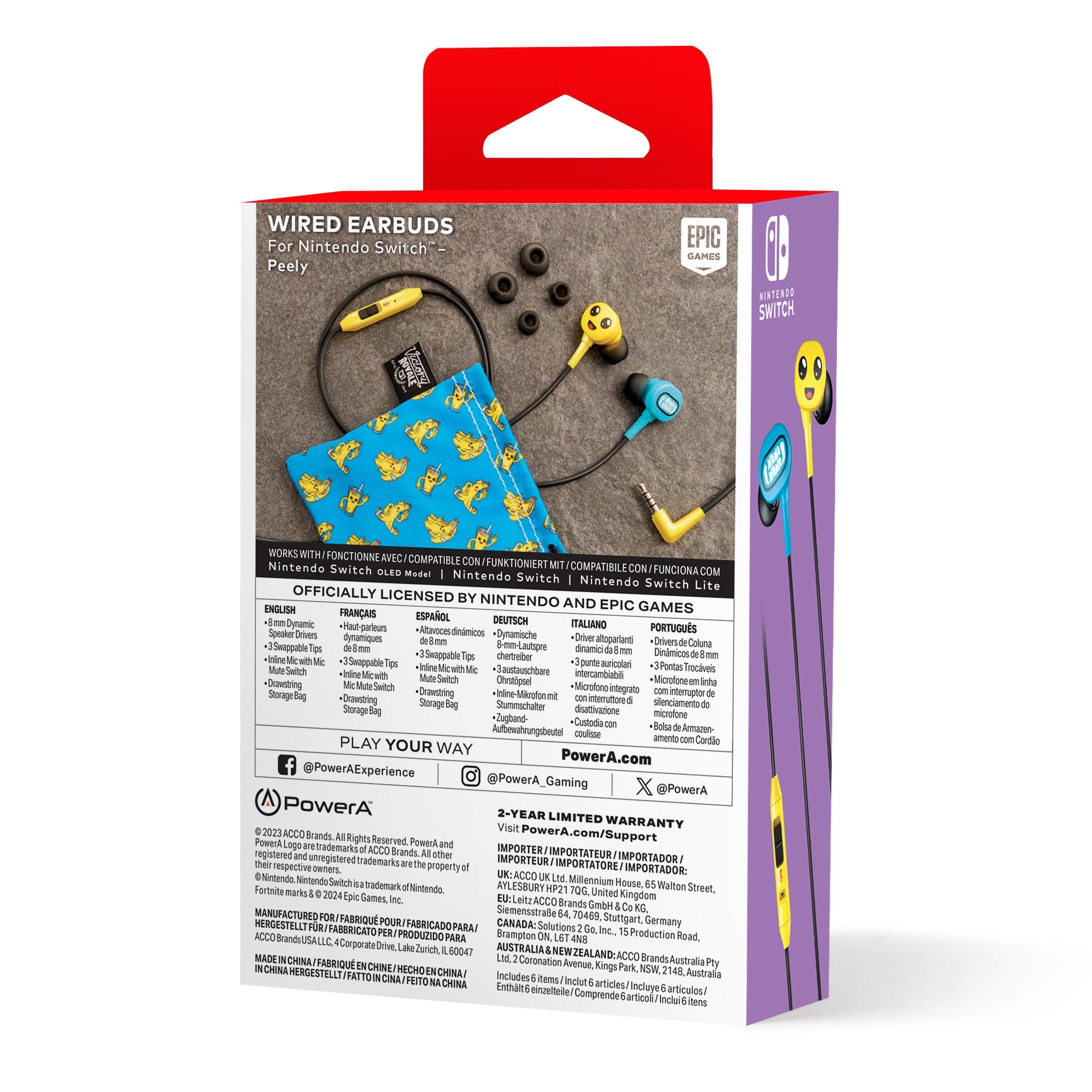 Wired Earbuds for Nintendo Switch - Peely – PowerA | ACCO Brands ...