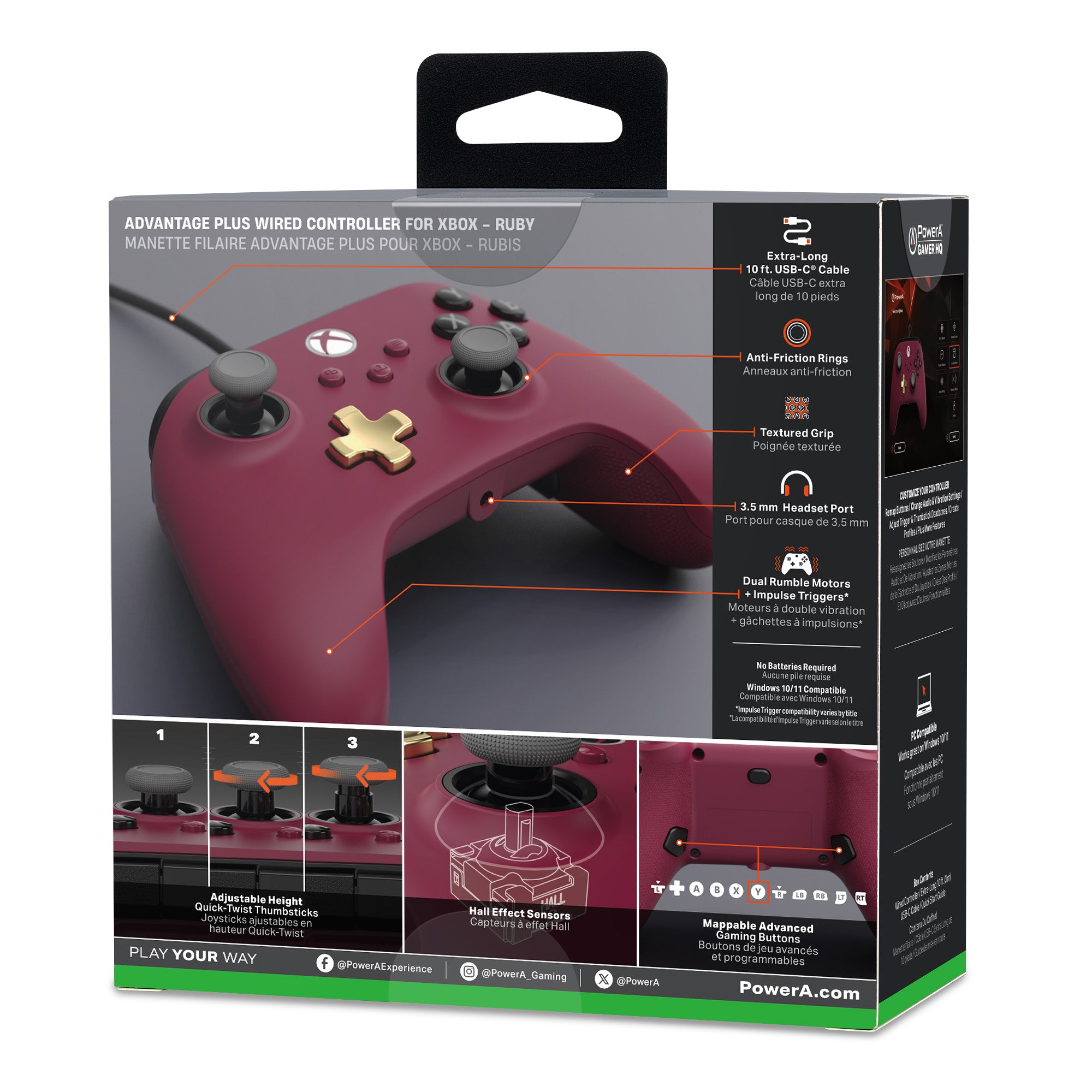 Advantage Plus Wired Controller for Xbox Series X|S - Ruby – PowerA ...